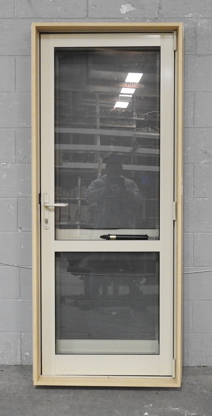 Off White Aluminium Door With Bugscreen & Softclose H1951mm x W802mm ...