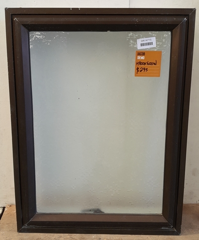 Bronze Aluminium Awning Window H800mm x W600mm DR14715 - Jacob Demolition
