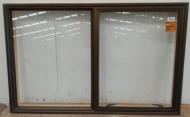 Bronze Aluminium Awning Window H1000mm x W1600mm DR14752 - Jacob Demolition